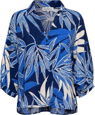 &Co Woman 3/4 Puff-sleeve Bluse - - Blouses & Shirts - Damen - Blau - XS