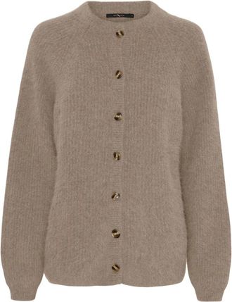 BTF-CPH Btfcph, Femme, Pulls, Brun, Taille: 40 FR Cardigan M&eacute;lange Cachemire et Raton Laveur