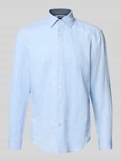 HUGO BOSS Casual Fit Businesshemd aus Leinen-Baumwoll-Mix