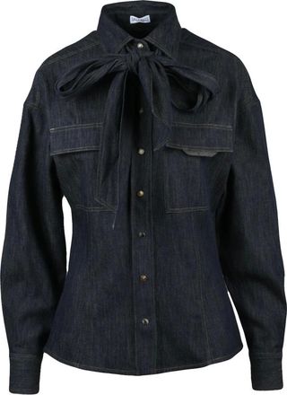 Brunello Cucinelli Femme, Blouses et Chemises, Bleu, Taille: 42 FR Sfiancato Denim Shirt