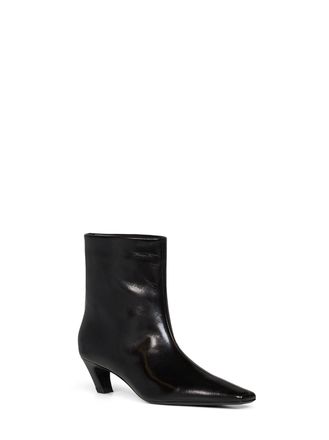 Khaite Womens Ankle Boots Arizona Black Leather Synthetic Fibres
