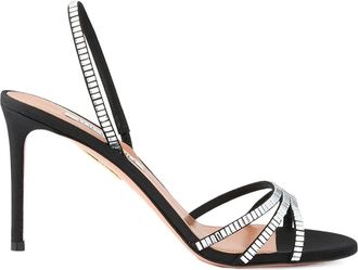 Aquazzura Slingback-Sandalen mit Kristallen - Schwarz