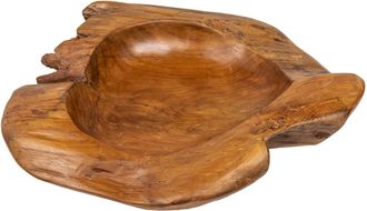 Licht-Erlebnisse Handgefertigte Dekoschale Teak Holz massiv B: 40 cm Unikat Obstschale Deko Schale f&uuml;r Schl&uuml;ssel Schmuck