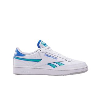 Reebok Unisex Club C Revenge Sneaker,White Kineticblue Unlshedgreen,34 EU