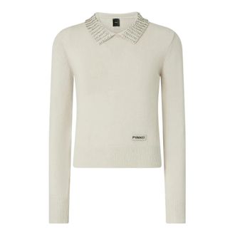 Pinko Mischung Strass Strick - - Tops - Damen - Beige - M