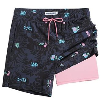 Maamgic Homme Short de Bain 2 en 1 &agrave; s&eacute;chage Rapide avec Doublure | S&eacute;chage Rapide Short de Natation d&eacute;contract&eacute; Boardshorts avec Pantalon int&eacute;rieur et Poche,