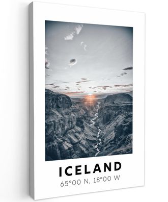 MuchoWow &copy; Bild auf Leinwand Klein 20x30 cm Mini Schlafzimmer Bilder Wand Deko Wohnzimmer Modern Wanddeko Bilderwand Geschenk Island - Fluss - Berge