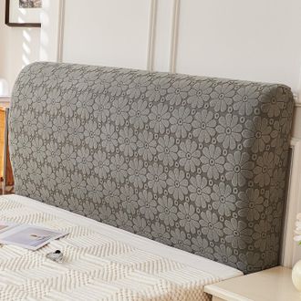 Generic Elastischer Flanellbezug mit Bettkopfteil Bezug Muster, Queen Kingsize Gr&ouml;&szlig;e, Kopfteil Bezug Staubschutzh&uuml;lle f&uuml;r Schlafzimmerdekoration Blume - Dunke