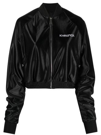 Khrisjoy veste bomber &agrave; logo imprim&eacute; - Noir