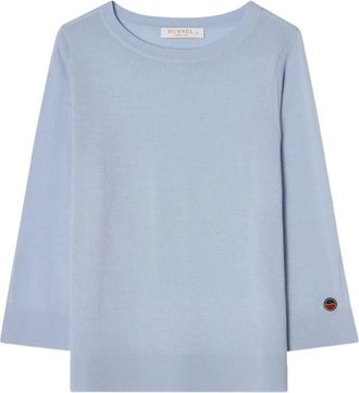 Busnel Femme, Pulls, Bleu, Taille: 40 FR Ocean Boatneck Wool Top