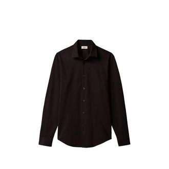 Calvin Klein Chemise unie slim en coton m&eacute;lang&eacute;