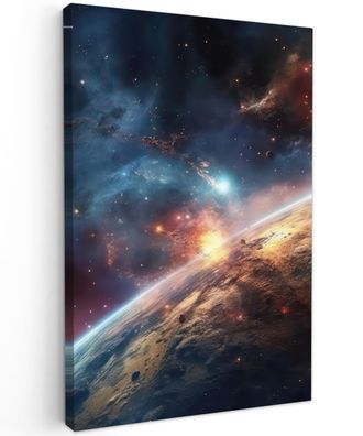 MuchoWow &copy; Leinwandbild 60x90 cm Dekoration Wohnzimmer Bilder Pictures Wall Decoration Living Room Wohnungs Deko Moderne Bild Universum - Sterne - Weltraum - P