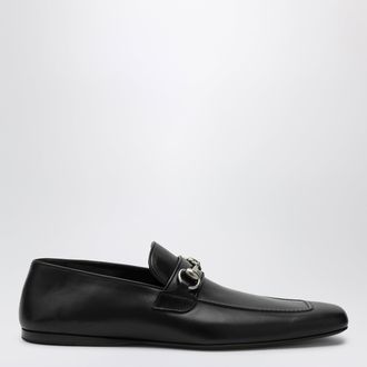 Gucci Schwarzer Ledermokassin mit Pferdegebiss