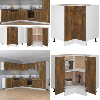 vidaXL Meuble de cuisine Lyon Ch&ecirc;ne fum&eacute; 75,5 x 75,5 x 81,5 cm Bois ding&eacute;nierie - Armoire de cuisine - Rangement cuisine