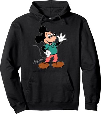 Disney Mickey Mouse Retro Character Wave Pose Trip Matching Pullover Hoodie