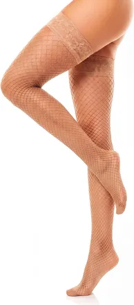 Glamory Halterlose Str&uuml;mpfe Mesh Halterlose Netzstr&uuml;mpfe Fischnetz