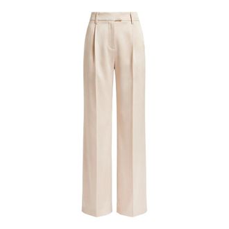 Brunello Cucinelli Pantalon Large en Satin de Soie - Femme - Pantalons - Beige - Taille: 40 FR