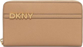 DKNY portefeuille zippé à plaque logo - Marron