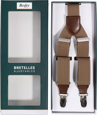 Bexley Bretelles - Cravate homme beige fonc&eacute; et ch&acirc;taigne