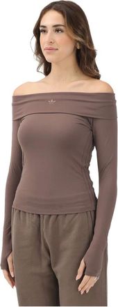 adidas Femme, Tops, Brun, Taille: 38 FR Haut &agrave; Manches Longues D&eacute;nud&eacute;