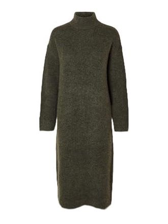 Selected Slfmaline Ls Knit Dress High Neck Noos Robe en Tricot, Kalamata-Détail : chiné