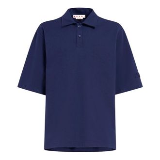 Marni &uuml;bergro&szlig;es Baumwoll-Poloshirt mit Patches - - Shirts - Herren - Blau - M