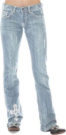 ORANDESIGNE Jeans Évasés Femme Vintage Mi Montée Équipée Denim Pantalon Jeans Droits