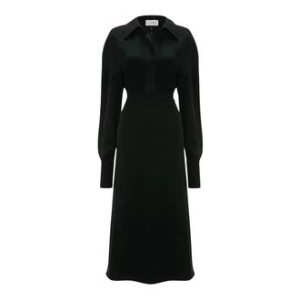 Victoria Beckham Polo Collar Midi Dress - - Dresses - Damen - Schwarzk - 2XS