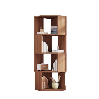 Generic Eck-B&uuml;cherregal, modernes und kreatives B&uuml;cherregal, B&uuml;cherregal, geeignet for die Aufbewahrung von B&uuml;chern, Fotoalben und Dekorationsgegenst&auml;nden zu 