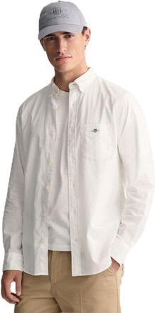 GANT Herren REG Cotton Linen Shirt Hemd, White, XXL
