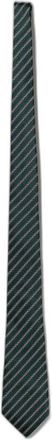 Ermenegildo Zegna Cravate en soie &agrave; rayures - Homme - Accessoires - Vert - Taille: ONE Size
