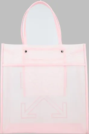 Off-white Womens Tote Bag Market Pink Polyester Handbags Hand