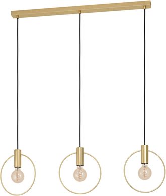 Eglo Pendelleuchte Manizales, 3 flammige Hängelampe minimalistisch, elegant, Hängeleuchte aus Metall in Messing, Esstischlampe, Wohnzimmerlampe hängend mit