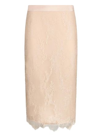 Liu Jo jupe en dentelle à ourlet festonné - Tons neutres
