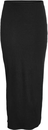 Noisy May Noisy may Damen Maxi Stretch Rock mit Schlitz Langer Skirt Knöchellang dehnbarer RIPP NMMAYA