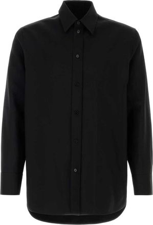 Jil Sander Homme, Chemises, Noir, Taille: M Chemise L&eacute;g&egrave;re en Gabardine de Laine