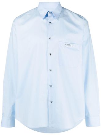 Roberto Cavalli Hemd mit Logo-Schild - Blau