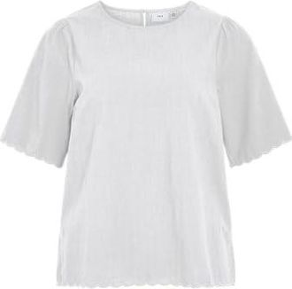 Vila Vila O-Neck Top/Pr Vifernanda Haut à col Rond 2/4, Cloud Dancer, 46 Femmes