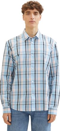 Tom Tailor Tom Tailor Denim Herren Relaxed Fit Hemd mit Karo-Muster, 34775 - Light Blue Multi Check, M
