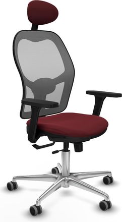 Piqueras y Crespo Ergonomischer Drehstuhl mit 3D-Armen, h&ouml;henverstellbarer Lendenwirbelst&uuml;tze und festem Kopfteil, ausgestattet mit Syncro/Traslack und injiziertem Scha