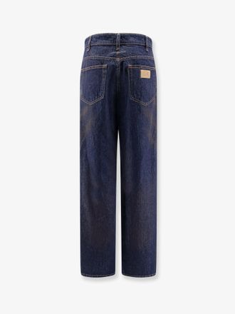 Maison Margiela Womens Jeans With Signature Tag Blue Cotton