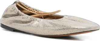 Stella McCartney Gathered Metallic Flat - Silver