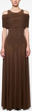 Atu Body Couture robe longue à épaules dénudées - Marron