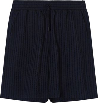 Emporio Armani Homme, Shorts, Bleu, Taille: M Bermuda en seersucker m&eacute;lang&eacute; Lyocell