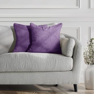 Decoking 58459 2tlg 2 Kissenbez&uuml;ge 45x45 cm Mikrofaser Rei&szlig;verschluss Fleece Kissenh&uuml;llen violett Henry