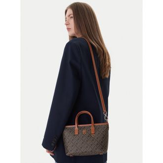 Tommy Hilfiger Handtasche Tommy Hilfiger Th Monoplay Mini Tote Le AW0AW18848 Schwarz