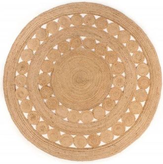 vidaXL Tapis Design tress&eacute; Jute 180 cm Rond