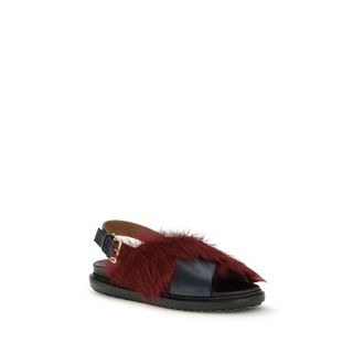 Marni Womens Multicolor Calf Leather Bos Taurus Flat Sandals