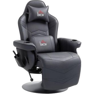 HOMCOM Relaxsessel Elektrisch Fernsehsessel Massagesessel mit Liegefunktion Massage 360&deg; Drehbarer TV Sessel mit Fernbedienung, Becherhalter