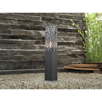 Trio Sockelleuchte cooper eckig Edelstahl in Anthrazit, H&ouml;he 60cm, IP44